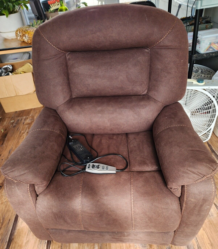 Ranger Brown Power Lift Recliner-Massager and Heat and Lift | eBay