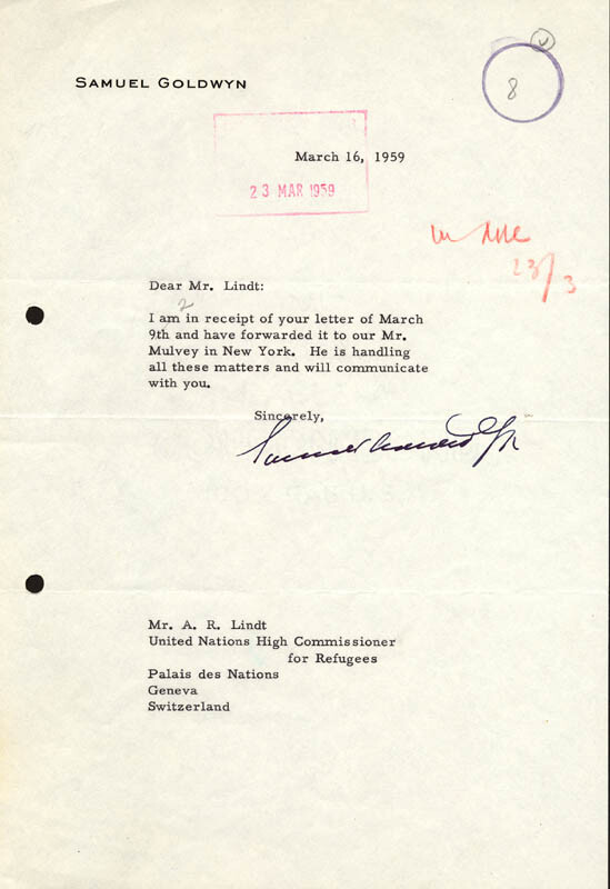 SAMUEL GOLDWYN - TYPED LETTER SIGNED 03/16/1959 | eBay