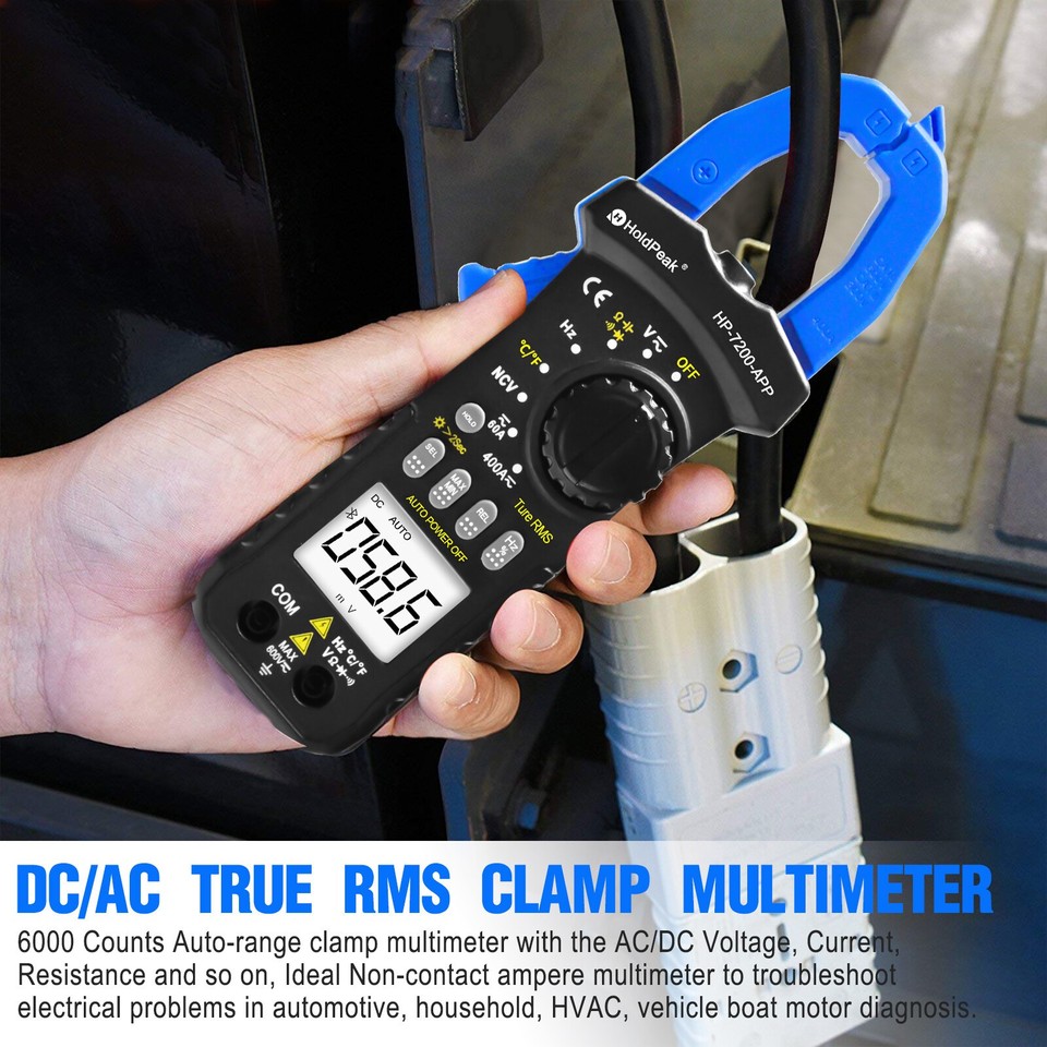 TRMS Clamp Multimeter AC/DC Current Amp Volt NCV Digital Clamp Meter ...