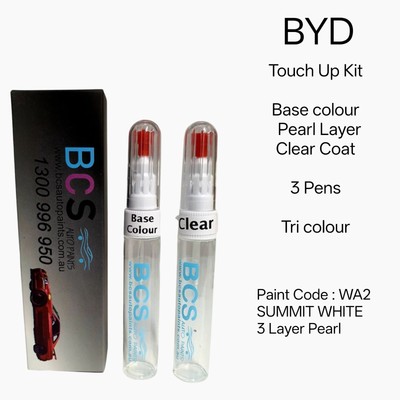 BYD Touch Up Kit Fine Tip Brush Pen Paint Paint Code: WA2 SUMMIT WHITE ...
