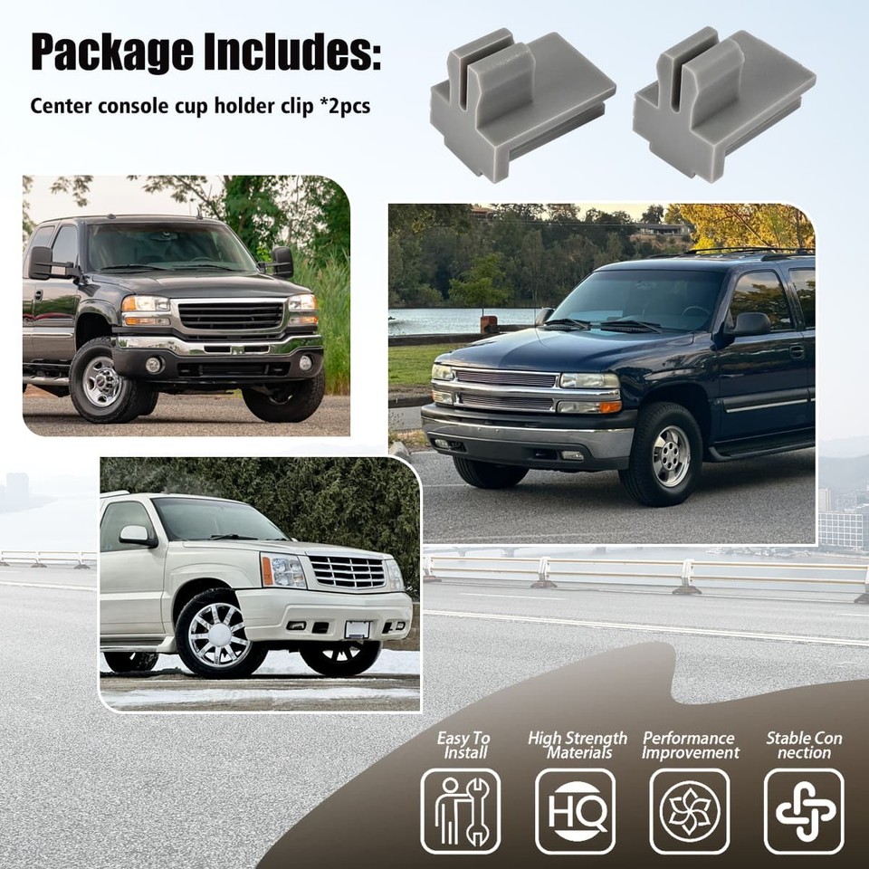 Rear Center Console Cup Holder Latch Clips For Silverado Tahoe Suburban ...
