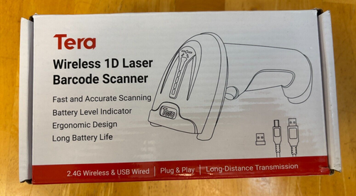 Tera 1D Wireless Laser Barcode Scanner Model 5100E with manual | eBay