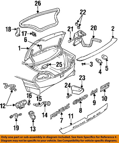 Pontiac GM OEM 1993 Grand Am Trunk Lid-Applique Window Trim 22573379 | eBay