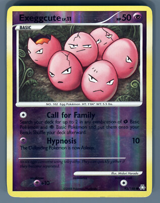 Exeggcute Reverse Holo Card 93/146 Legends Awakened Common Pokemon 2008 ...