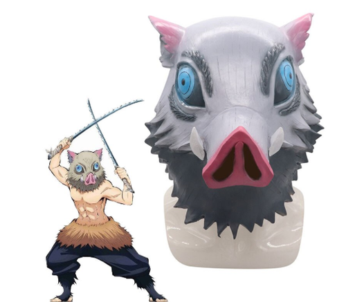 Demone Slayer Hashibira Inosuke Cosplay Maschere Testa di Maiale Anime ...