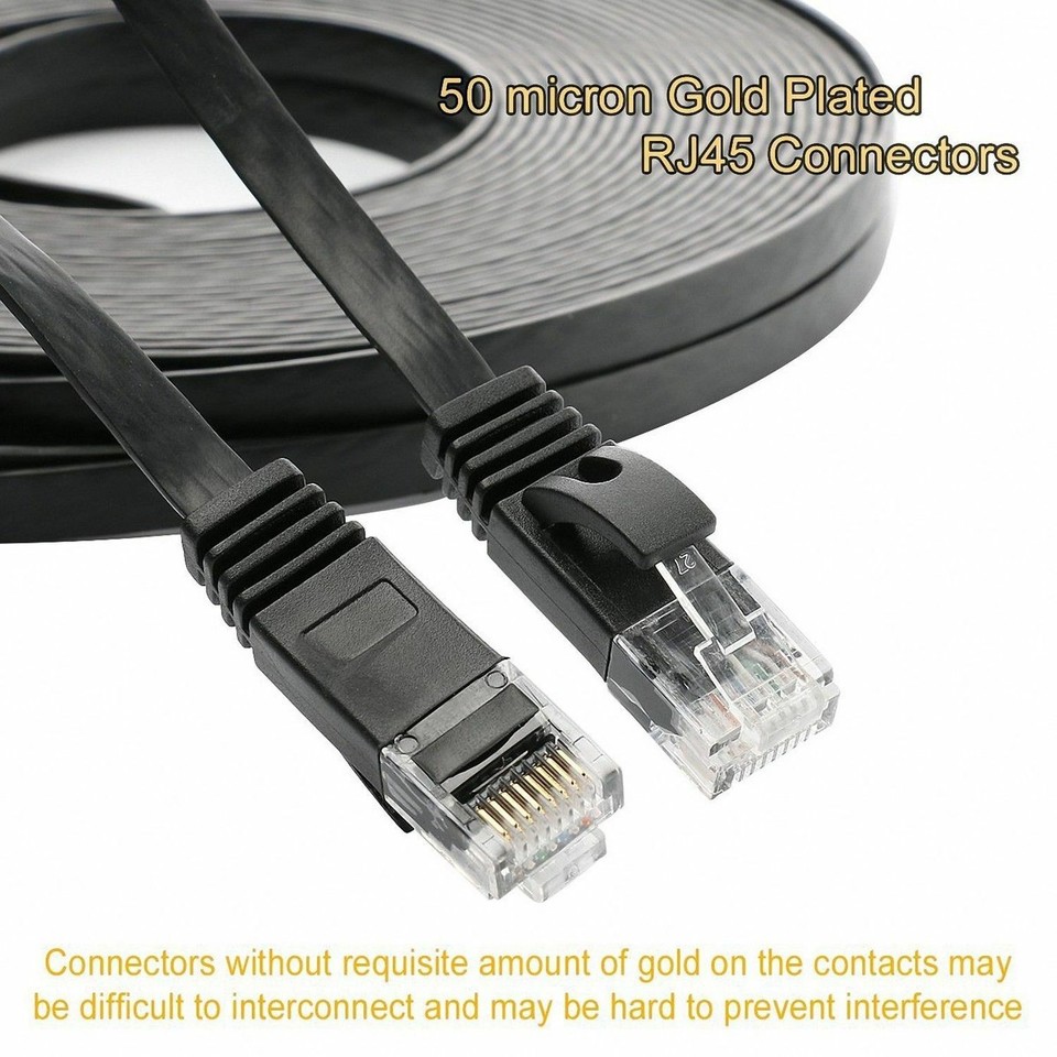 RJ45 CAT6 6FT 10FT 30FT 50FT 100FT 200FT Ethernet Network Cable Cord ...