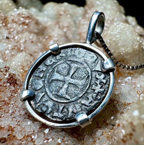 Genuine 14th Century Christian Cross Crusader Coin In Sterling Silver ...