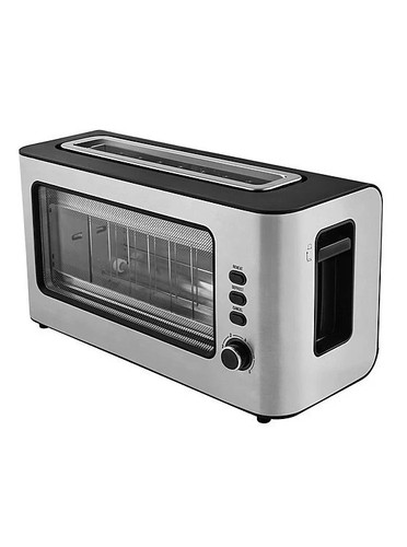 Stainless Steel Glass Front 2 Slice Toaster Long Toast Slot 6 Browning ...