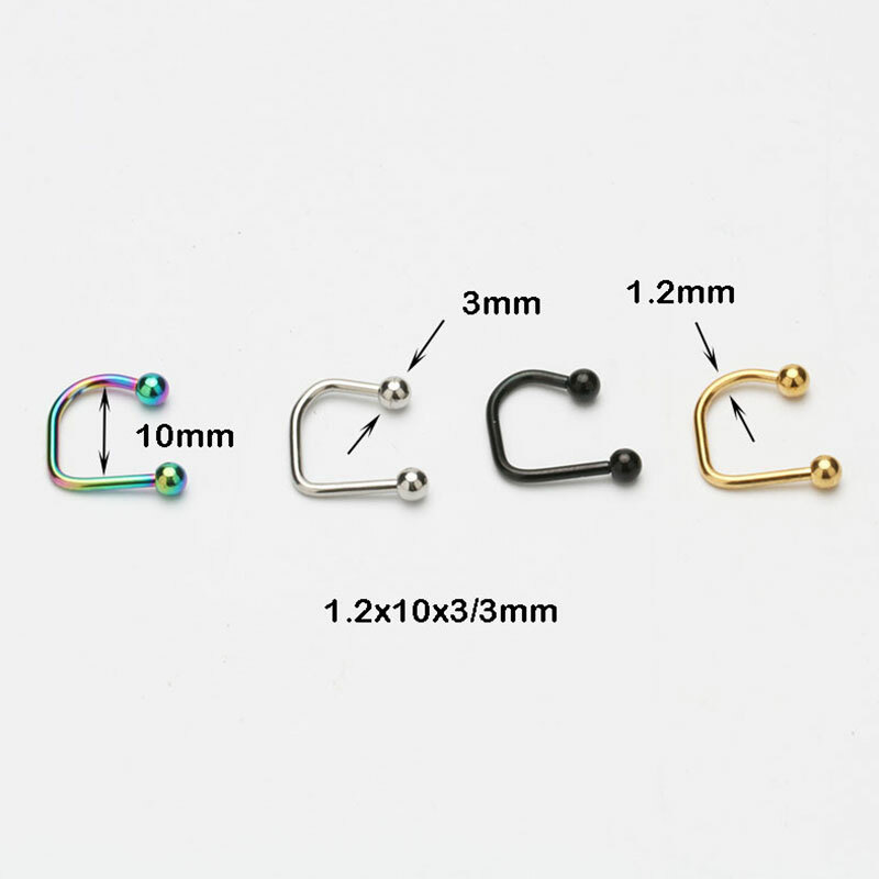 4/2/1pc Stainless Steel Lippy Loop Lip Ring Labret Stud Piecing Body ...