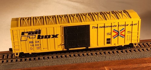 HO Athearn 50' Railbox single door box car #10001, new 1975, yellow with black d | eBay