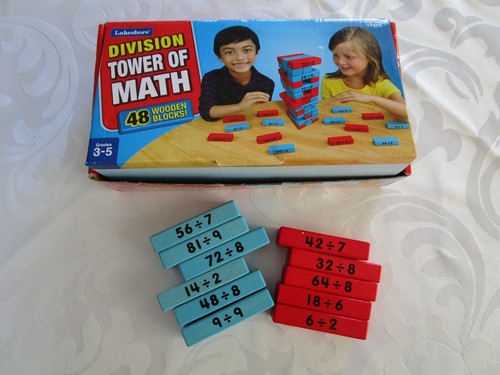 Lakeshore Division Tower of Math 48 wooden blocks 633682005027| eBay