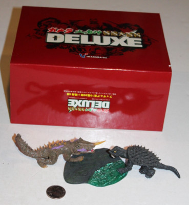RARE 1996 Iwakura Deluxe Gamera Vs Barugon Figure Set Resin Cast Kaiju ...
