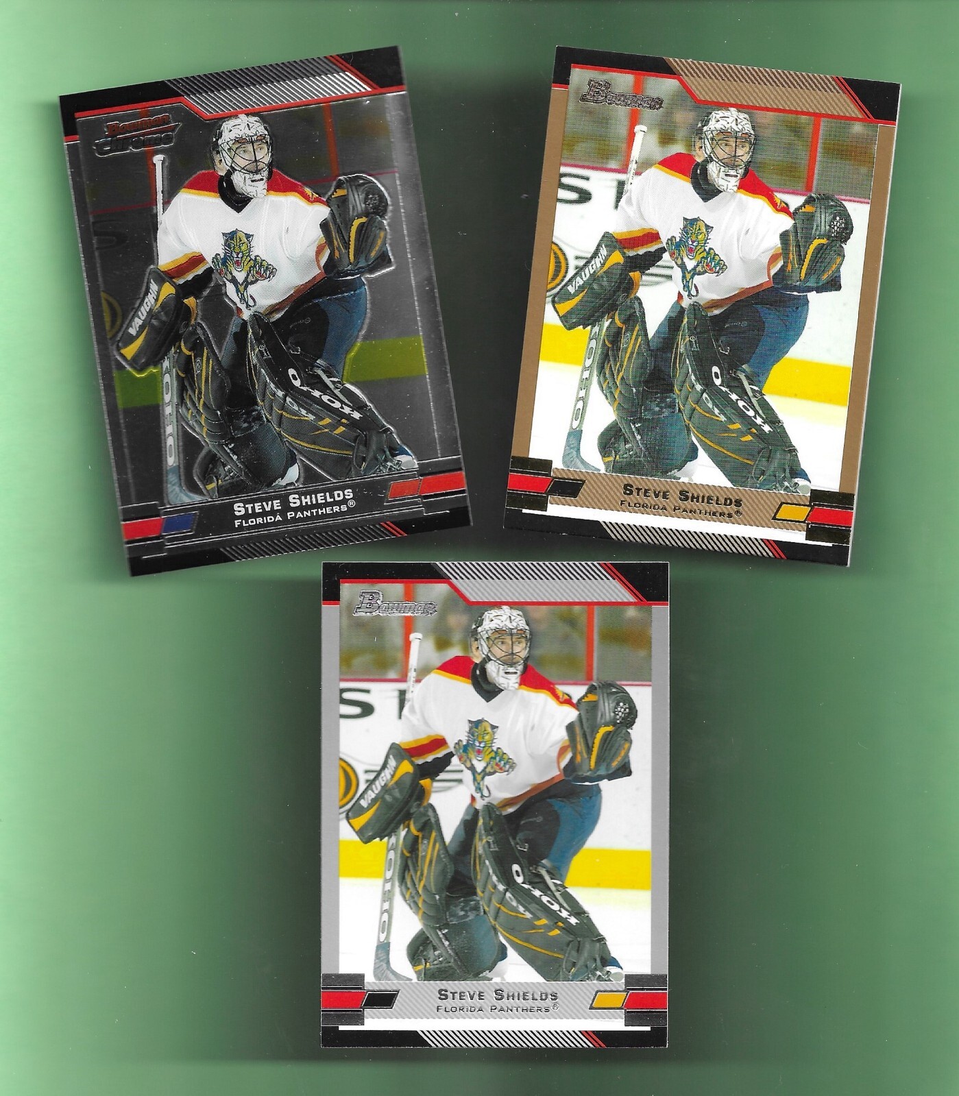 THE SET! 03-04 Bowman CHROME-GOLD-BASE Card # 104 STEVE SHIELDS FLORIDA ...