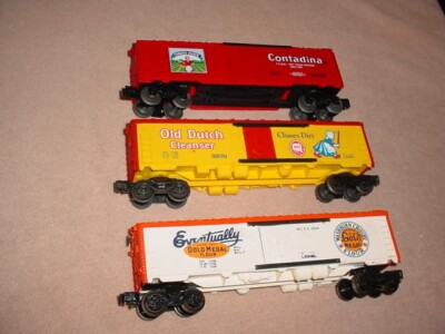 3- Lionel FREIGHT Cars - GOLD MEDAL + OLD DUTCH + CONTADINA 0-027 | eBay