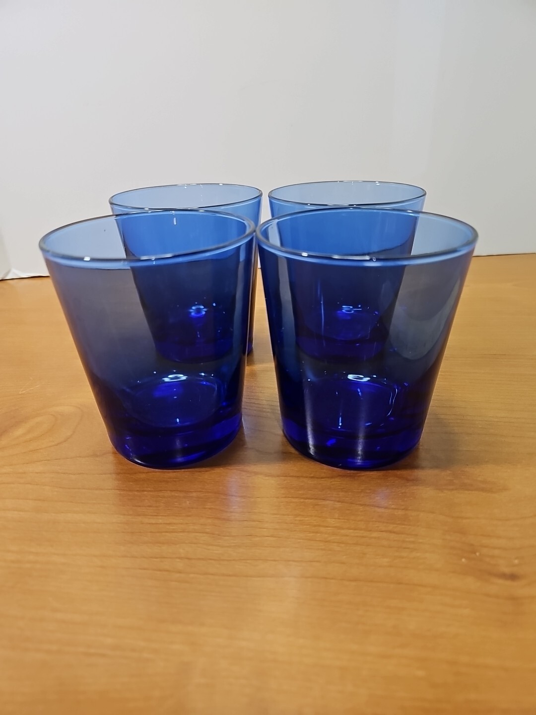 Set of 4 Libbey Cobalt Blue Juice Glasses Drinkware Barware Glassware ...