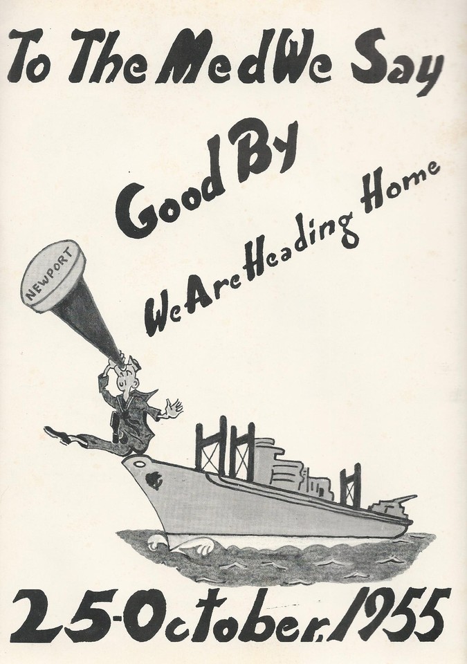 USS ARCADIA AD-23 MEDITERRANEAN DEPLOYMENT CRUISE BOOK YEAR LOG 1955 ...