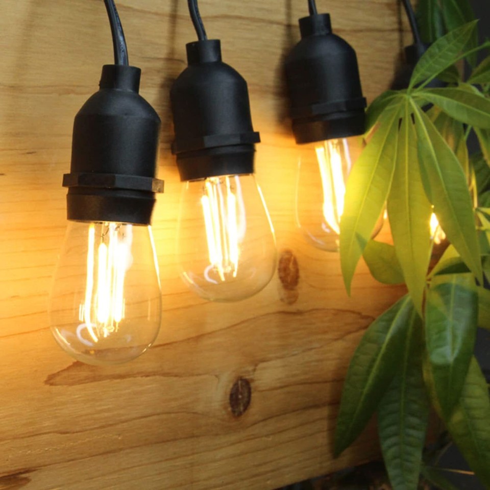 E26 LED Replacement Light Bulbs 2W S14 Clear Globe Edison Bulb 2700K ...