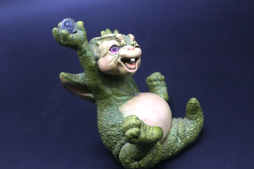 VTG Rah-Rah Dragon Keep Figurine 1988 Marty Swarovski Crystal Ball Rare ...