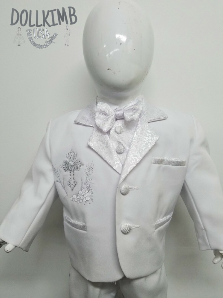 Traje para bautizo bordado. Suit Tuxedo EMBROIDERY, Baptism Christening ...