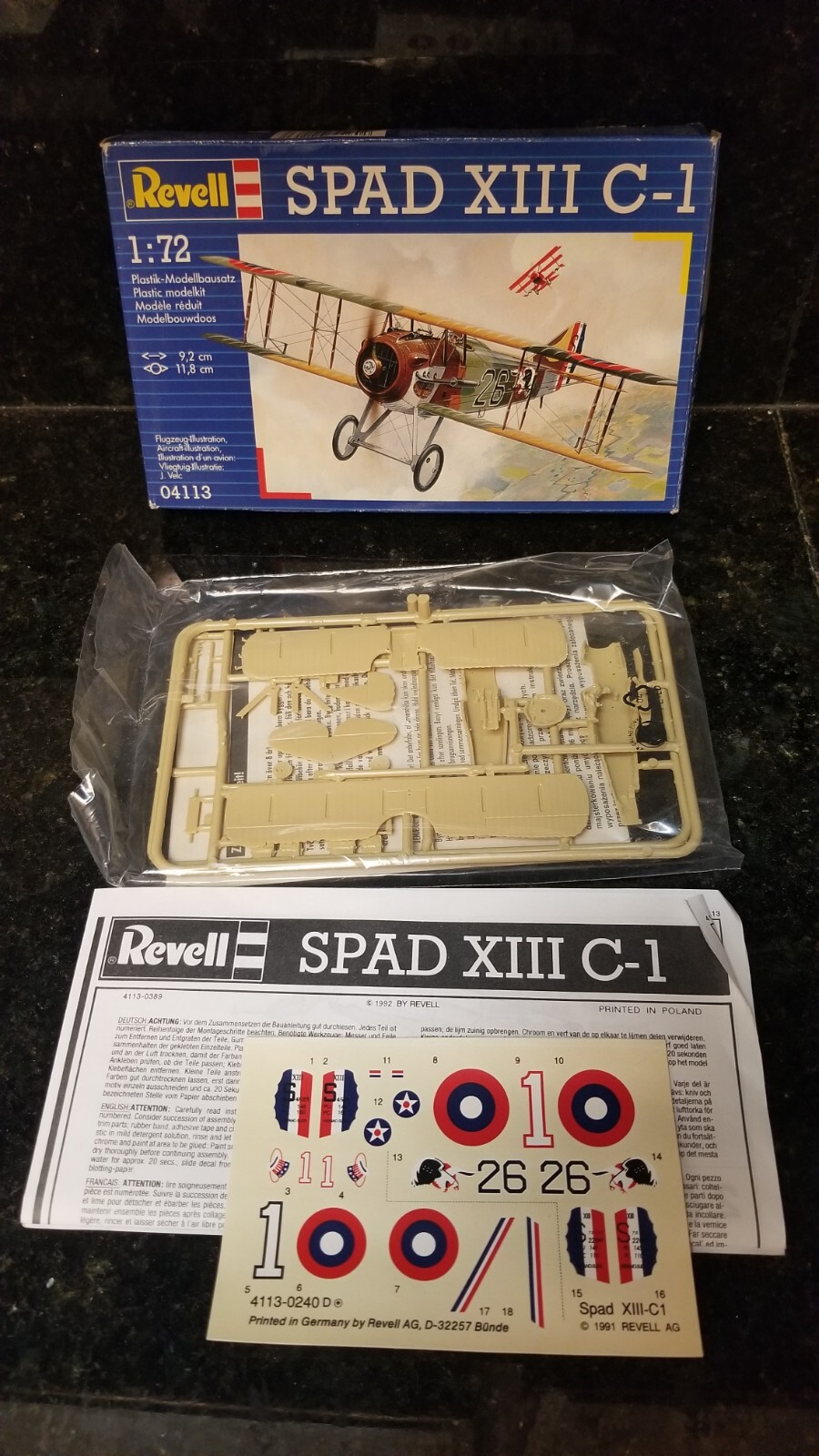 REVELL SPAD XIII C-1 BI PLANE 1/72 SCALE PLANE MODEL KIT | eBay