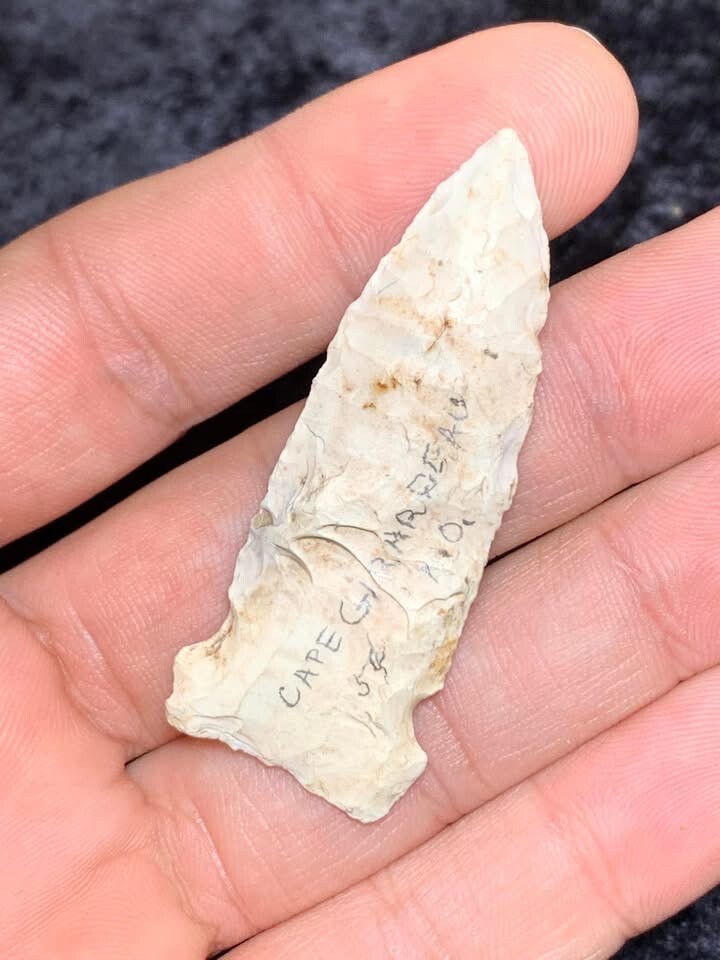 2 inch early Graham Cave Side notch Cape Girardeau Missouri. Authentic ...