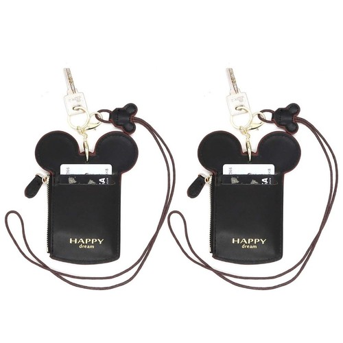 Mouse Ears ID Badge Holder with Wallet & Lanyard - Set of 2 | eBay