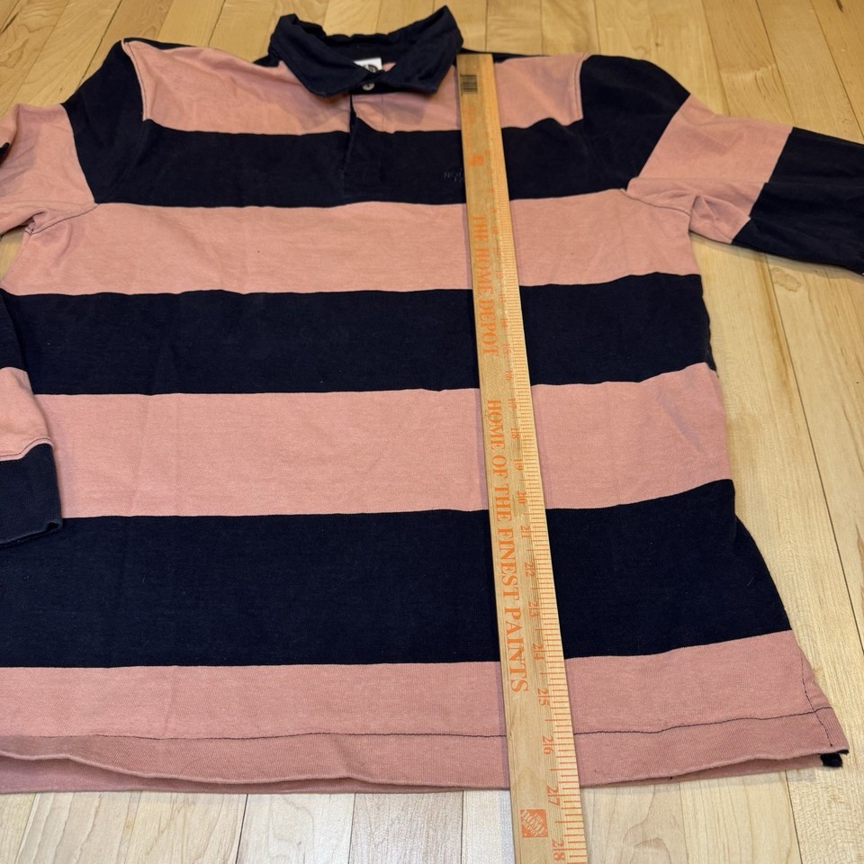 The North Face Rugby Polo Shirt Long Sleeve Stripe Color Block Pink ...
