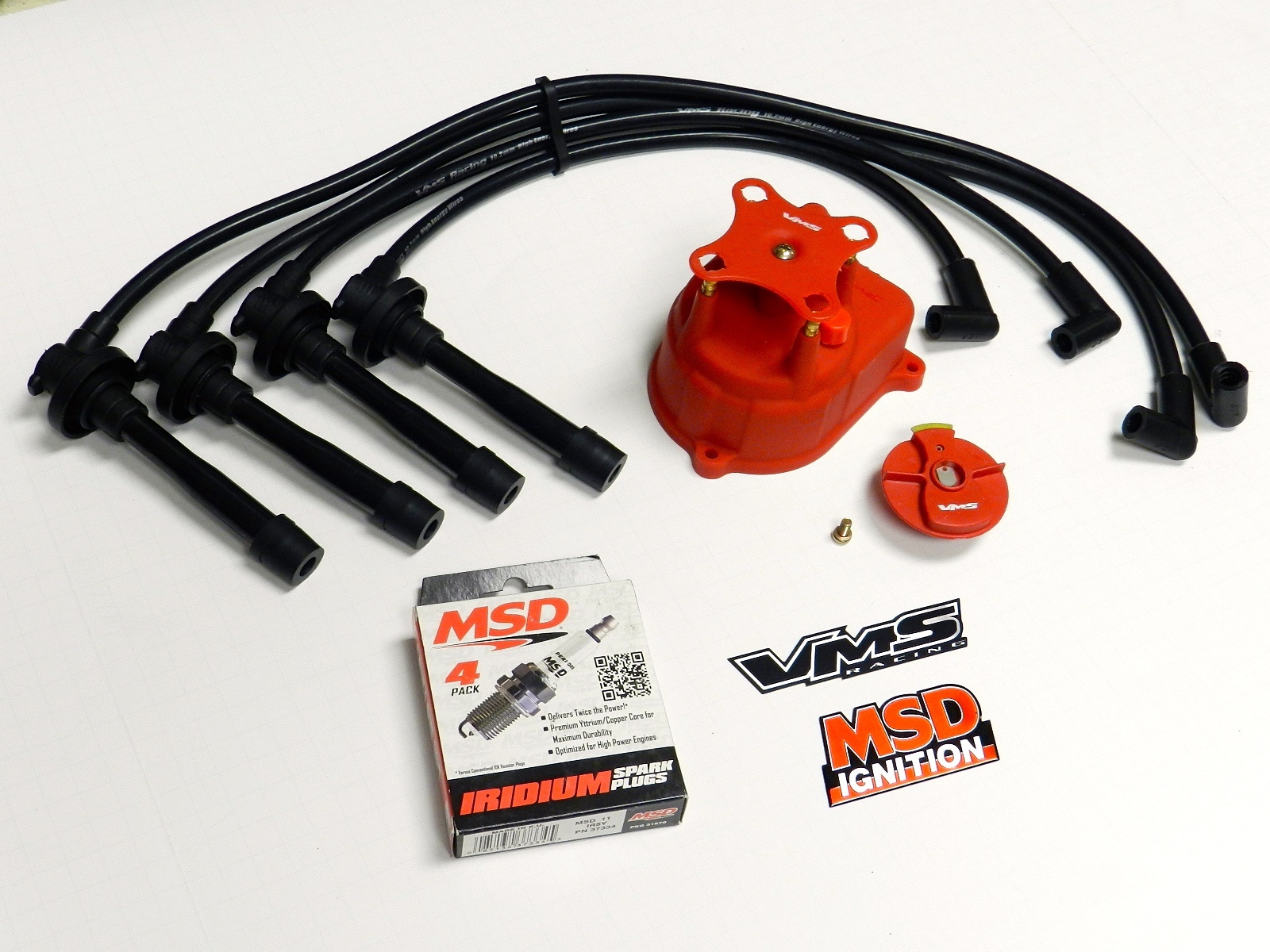 DISTRIBUTOR CAP + ROTOR + WIRES + MSD SPARK PLUGS 96-00 HONDA CIVIC D16 ...