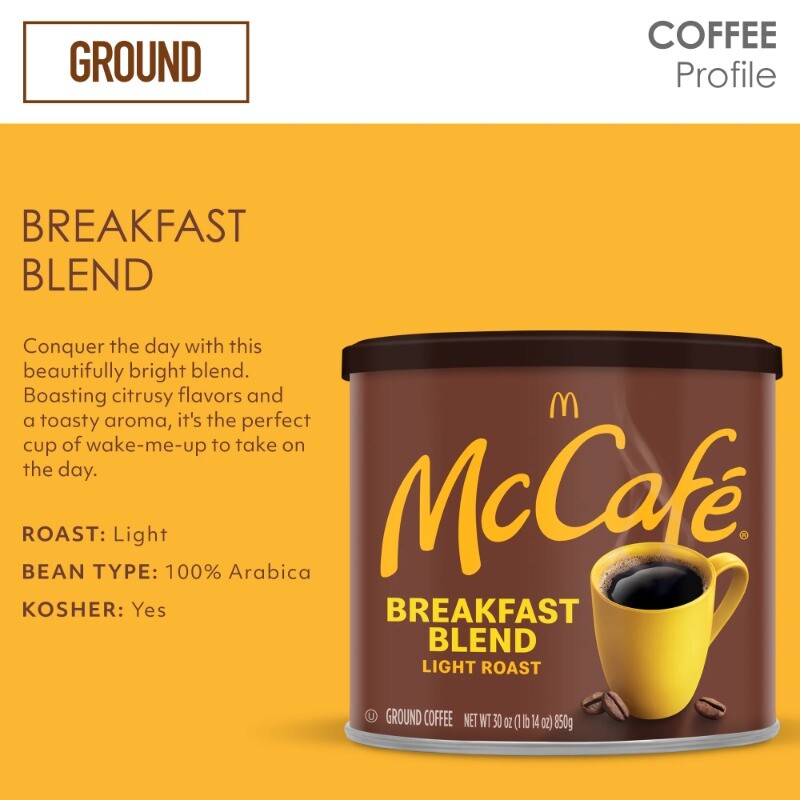 McCafe Breakfast Blend, Light Roast, Ground Coffee, 30 oz | eBay