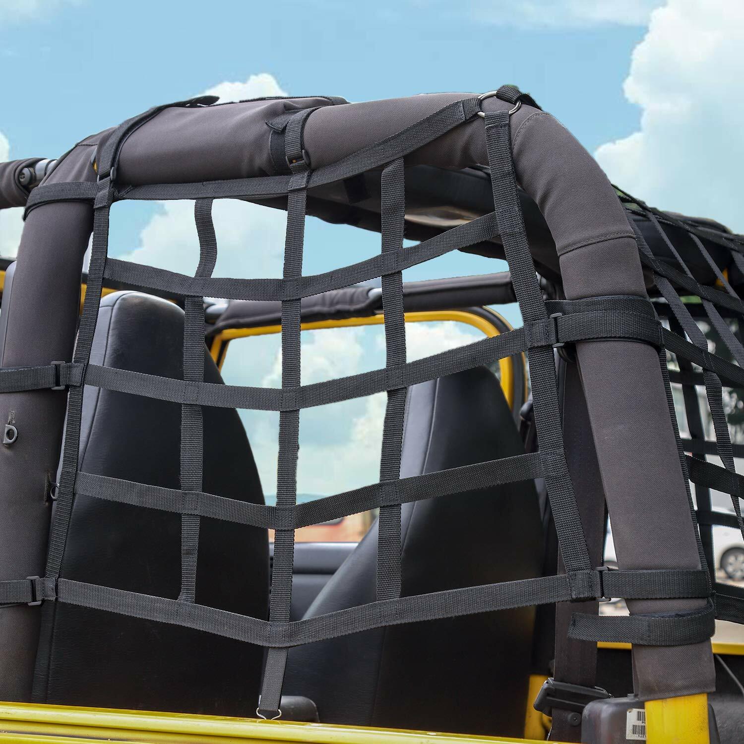 Mesh Roof Restraint Protective Cargo Trunk Net for Jeep Wrangler TJ ...