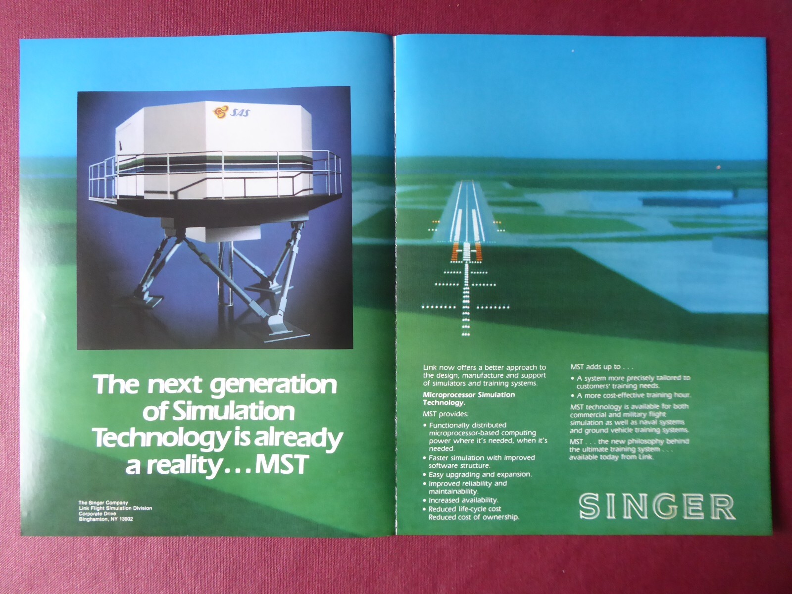 4/1986 PUB SINGER LINK FLIGHT SIMULATION SAS SCANDINAVIAN AIRLINES ...