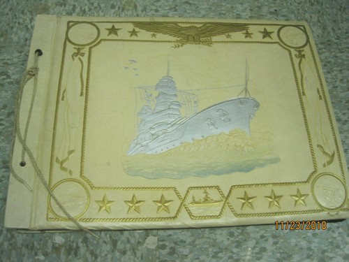 Vintage WWII Scrapbook empty Embossed Covers Tanks Planes Battleship ...
