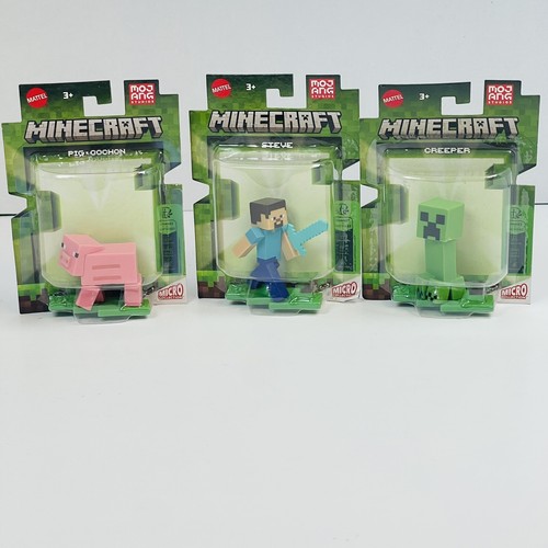 Minecraft- Micro Collection Figures• Set Of 3 • Mattel/ Mojang Studio ...