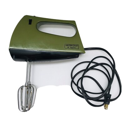 Vintage Avocado Green Mixer Electric Hand Held Master Craft Fingerhut ...