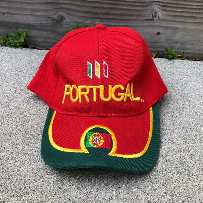Vintage PORTUGAL Baseball Hat Men's Red Adjustable Cap Embroidered | eBay