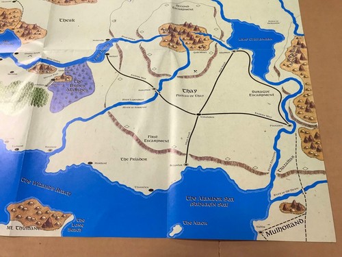 Vintage 1995 Dungeons & Dragons Forgotten Realms Map Of Aglarond/Thesk ...