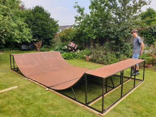 Skate ramp - outdoor all metal half pipe | mini ramp skateboard scooter ...