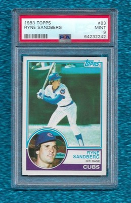 1983 TOPPS #83 RYNE SANDBERG PSA 9 MINT ROOKIE RC HOF CHICAGO CUBS ...