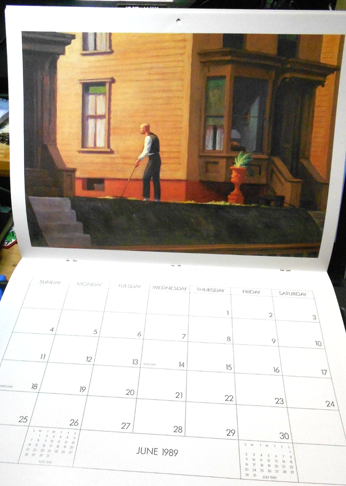 1989 EDWARD HOPPER, Theme Calendar 11"x14", Monthly View, 12 months | eBay