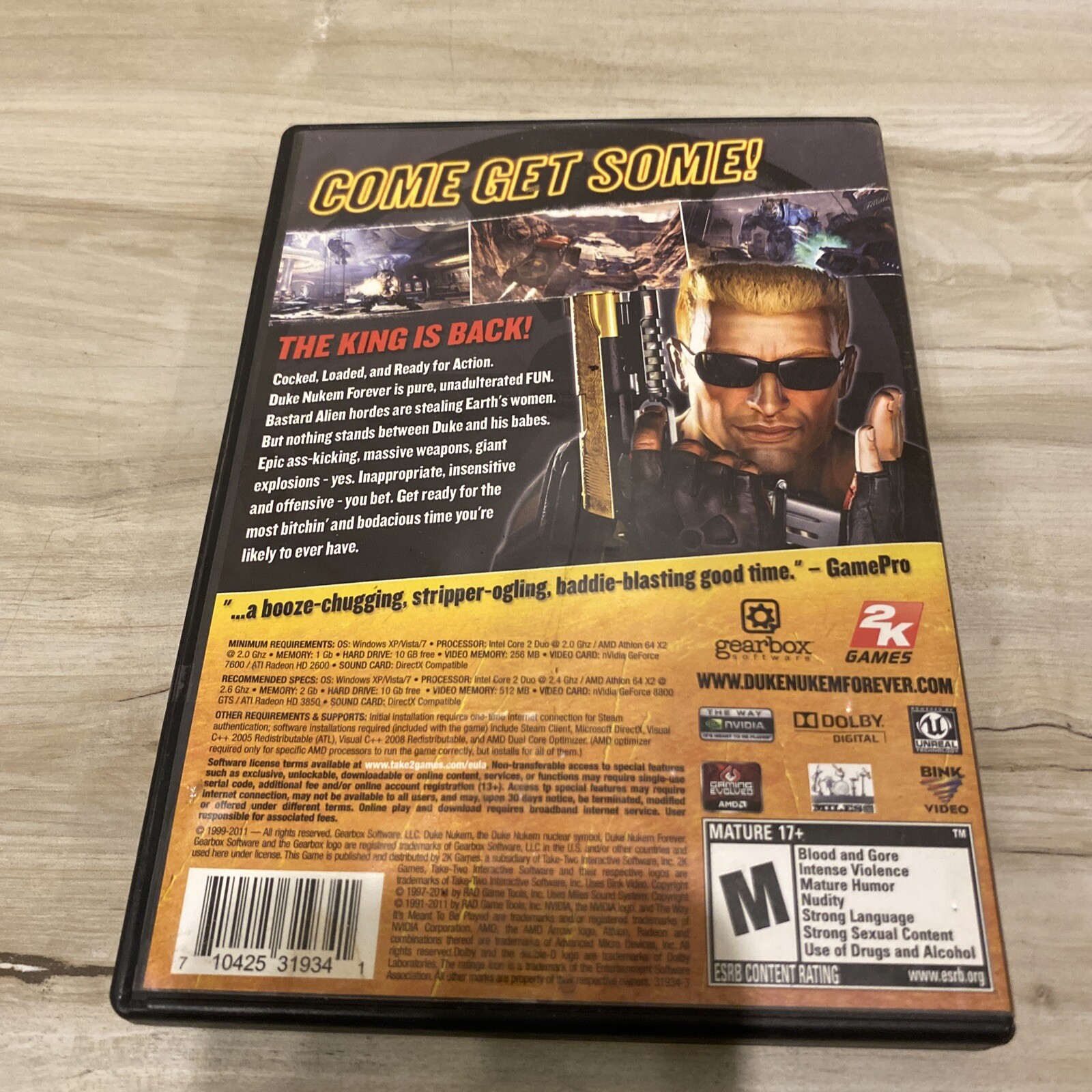 Duke Nukem Forever 2011 PC DVD-ROM Video Game Complete With Manual in ...