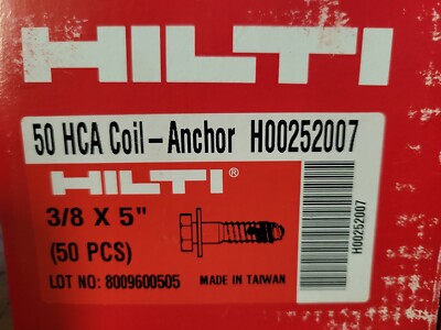 HILTI Coil Anchor H00252007 3/8 X 5" (50 pieces per box) | eBay