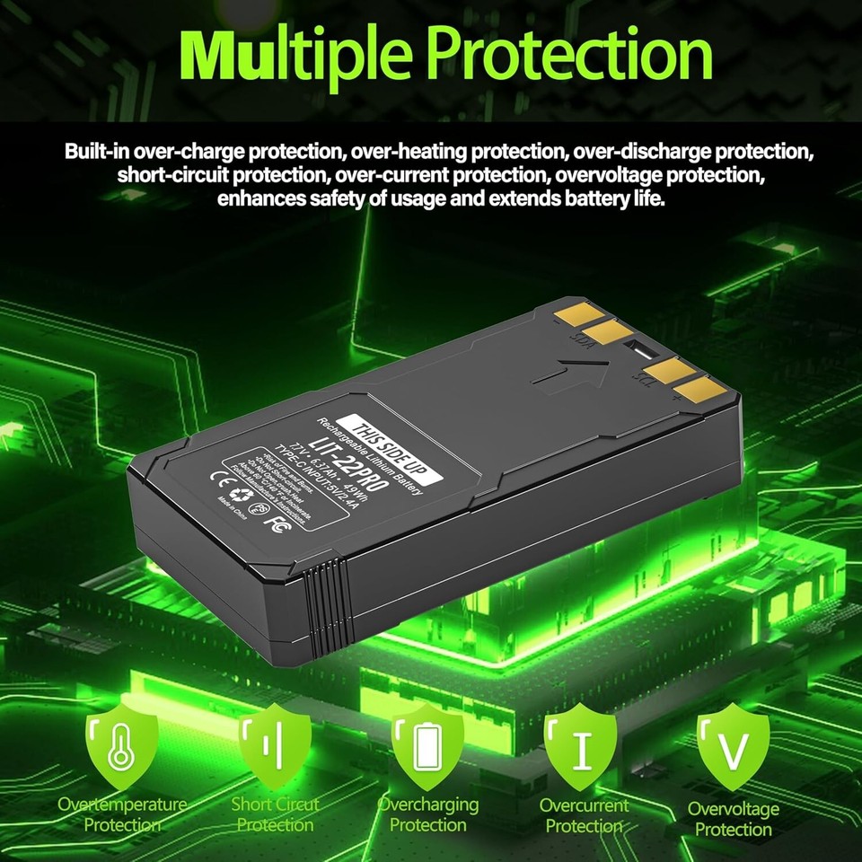 2-Pack Rechargeable LIT-22 Battery Compatible with Trail Camera Flex-M ...