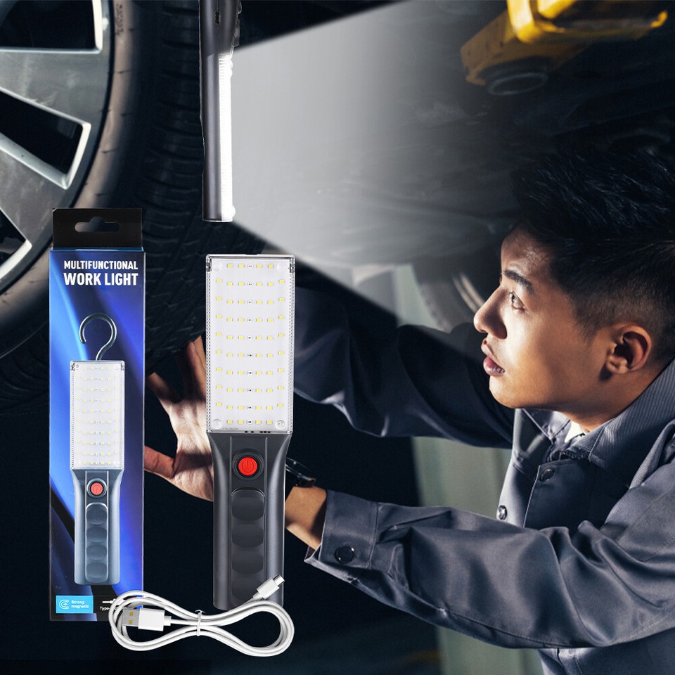 Rechargeable LED COB Work Light Mechanic Flashlight Lamp Magnetic Super ...