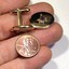 Lamode Masonic G Oval Cufflinks Vintage Yellow Gold Filled Blue Toggle ...