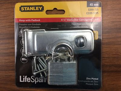 Stanley 399725 Padlock/Hasp Combination 1-3/4 in Padlock 4-1/2 in Hasp ...