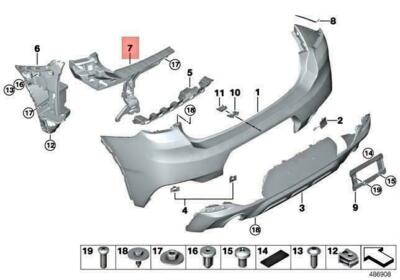 OEM BMW F39 X2 16D 18D 18DX 18I GUIDE BUMPER SIDE INNER RIGHT ...