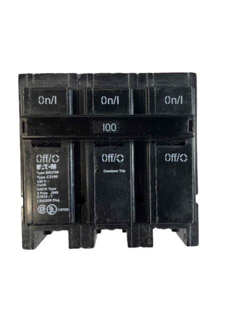 Eaton BR3100 100A 120/240V 3-Pole Type BR Circuit Breaker for sale ...