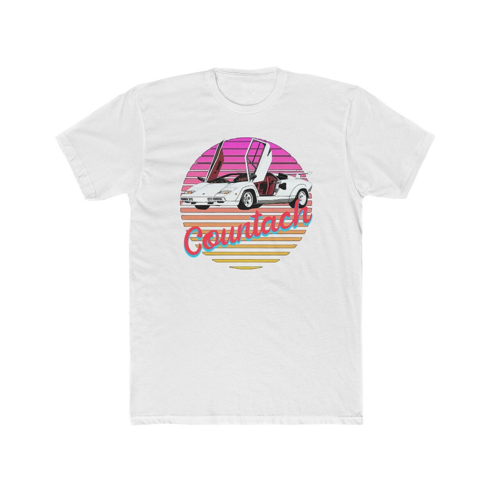 Lamborghini Countach Retro 80's Style T-Shirt- Men's | eBay