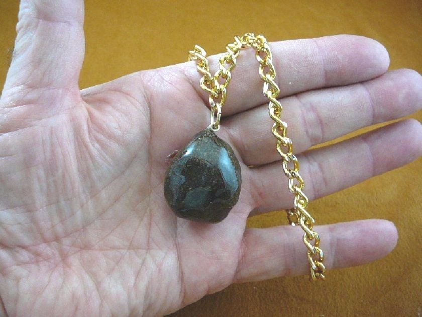 PP32-3 Real MOOSE jumbo POOP doo doo nugget bead gold alum chain ...