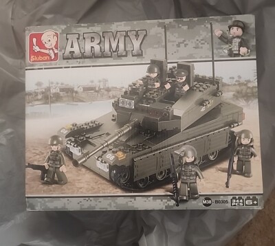 Sluban Army Tank Building Blocks, M38-B0305, Brand New In Box Military ...